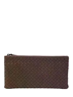 Bottega Veneta Nappa Intrecciato Zip Pouch - Brown