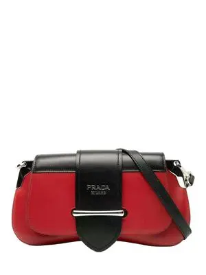Prada 2000-2025 Bicolor City Calf Sidonie Satchel - Black