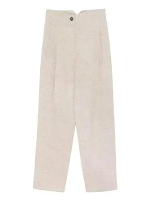 Erika Cavallini Buttoned Pleated Trousers - Neutrals