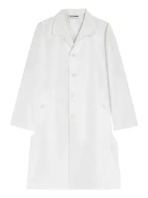 JIL SANDER Single-breasted Technical Coat - White