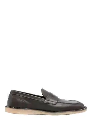 Dolce & Gabbana Penny Leather Loafers - Brown