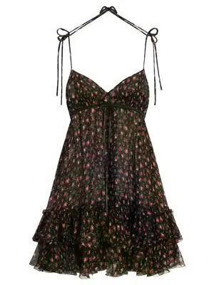 Dolce & Gabbana Floral Mini Dress - Black