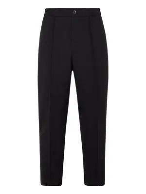 Barena Venezia Ameo Straight-leg Wool-hopsack Trousers - Black