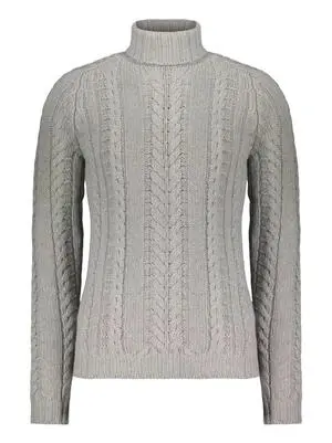 Fedeli Cable-knit Sweater - Grey