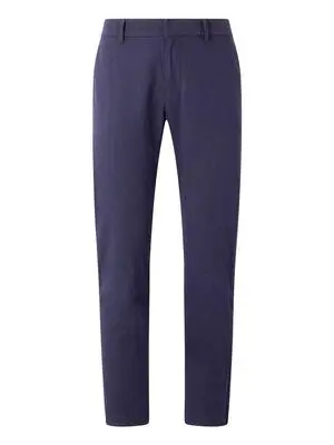 Barena Venezia Slim-leg Crinkled Cotton-blend Trousers - Blue