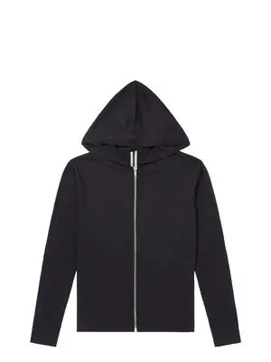 Rick Owens Boiled Cashmere Zip-up Hoodie - Black