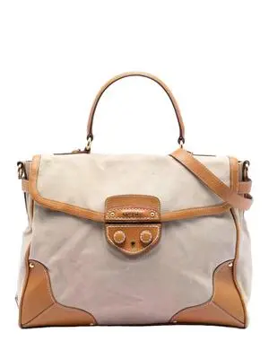 Prada Cinghiale Trimmed Canapa Top Handle Satchel - Brown