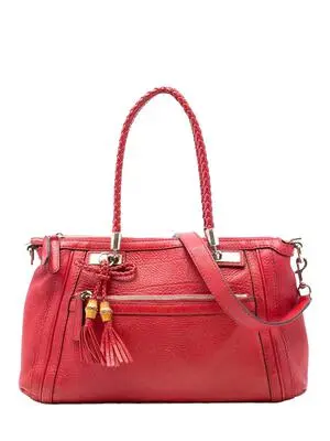 Gucci Pebbled Calfskin Bella Satchel - Red