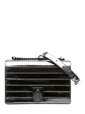 Balmain 2010-2025 Patent Mariniere Flap Crossbody Bag - Silver