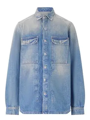 Rick Owens Distressed Denim Overshirt - Blue