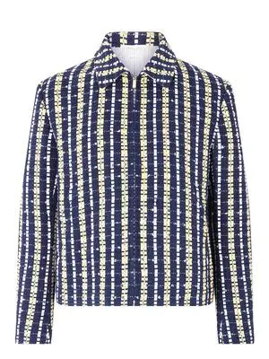 Thom Browne Cotton-blend Tweed Jacket - Blue