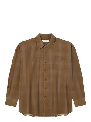 Our Legacy Borrowed Checked Cotton-flannel Shirt - Brown