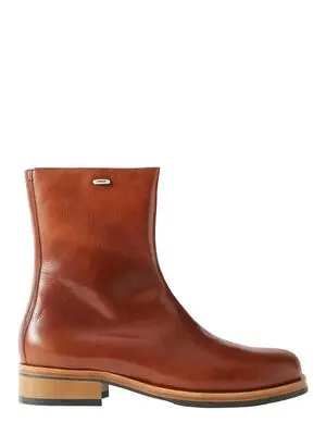 Our Legacy Camion Glossed-leather Boots - Brown