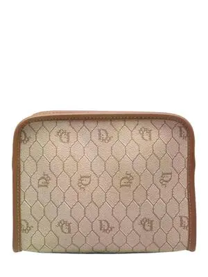 Dior 20th Century Honeycomb Coated Canvas Pouch - Brown