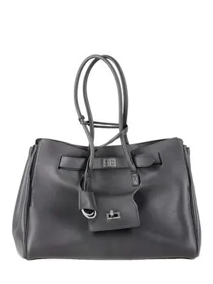 Balenciaga Medium Bel Air Leather Tote Bag - Grey