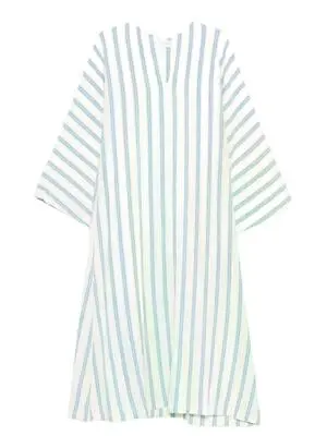 Bondi Born Finn Striped V-neck Maxi Dress - Neutrals