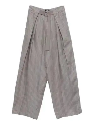 ELEH Pinstripe Wide Leg Trousers - Grey