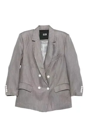 ELEH Pinstripe Double-breasted Blazer - Grey