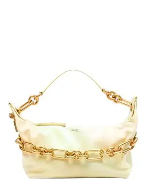Balmain Leather Tote With Chain Detail - Yellow