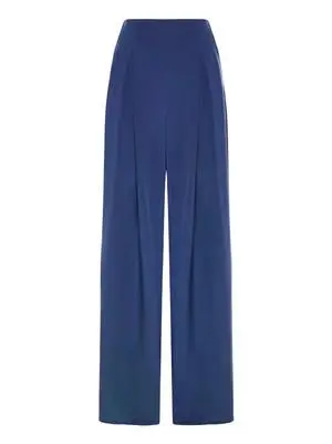 Max Mara Pleated Wide-leg Trousers - Blue