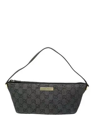 Gucci Gg Denim Boat Shoulder Bag - Grey