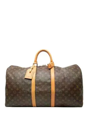 LOUIS VUITTON 1996 Monogram Keepall 55 Travel Bag - Brown