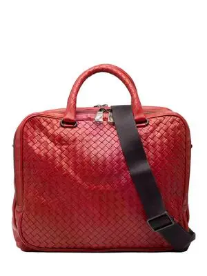 Bottega Veneta Nappa Intrecciato Business Bag - Red