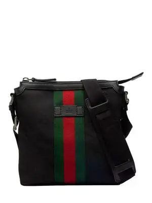Gucci Canvas Web Messenger Bag - Black