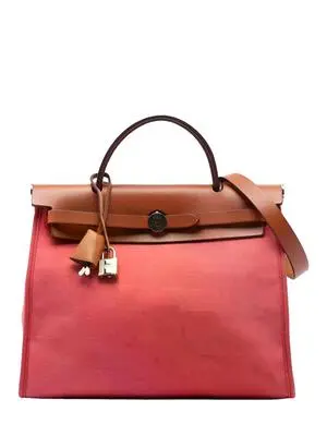 Hermès Toile Herbag Zip 31 Satchel - Pink