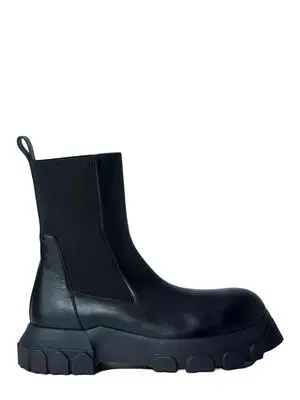 Rick Owens Elasticated-panel Leather Chelsea Boots - Black