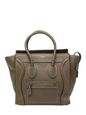 Celine 2012 Micro Drummed Calfskin Luggage Tote Bag - Brown