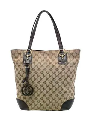 Gucci Gg Canvas Charm Tote - Brown