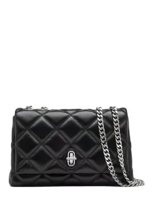 Marc Jacobs The Slim Quilted Leather Shoulder Bag With Dual-chain - Black