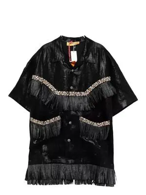 PENULTIMATE Fringe-embellished Shirt - Black