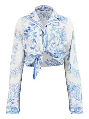 VERSACE Underwater Barocco Cropped Shirt