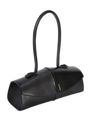 JIL SANDER Linea Leather Shoulder Bag - Black