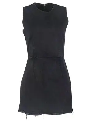 ALEXANDER WANG Raw-hem Denim Mini Dress - Black