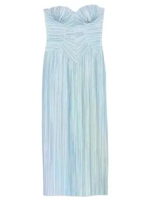 Cult Gaia Sweetheart Pleated Dress - Blue