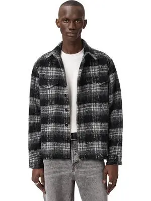 ALLSAINTS Korey Relaxed Fit Check Shirt - Black/charcoal