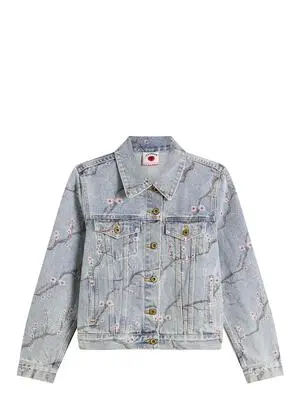ICECREAM Sakura Denim Trucker Jacket - Light Wash Blue