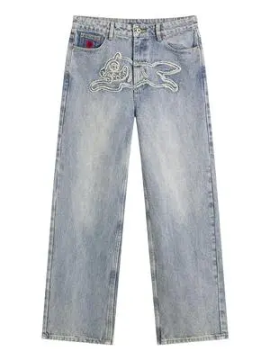 ICECREAM Distressed Running Dog Denim Pants - Vintage Wash