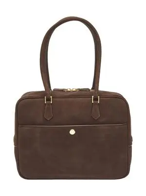 DUNST Suede Shoulder Bag - Deep Brown