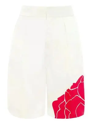 Victoria Beckham Floral-print Tailored Shorts - Neutrals