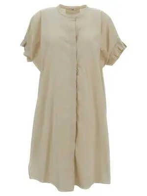 M.S.M. MILANO Midi Shirt Dress - Beige