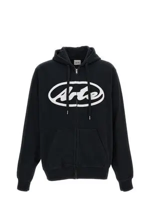 ARTE ANTWERP Hooded Zip-up Sweatshirt With Logo - Black