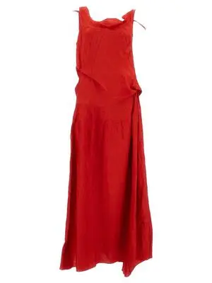 Plan C Long Sleeveless Dress - Red