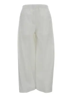 M.S.M. MILANO Wide Leg Cropped Trousers - White