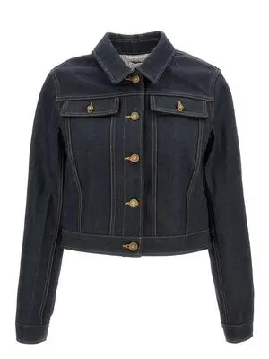 Thom Browne Cropped Denim Jacket - Blue