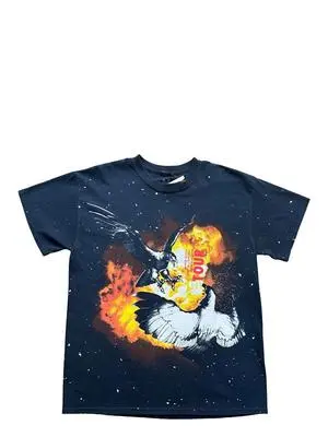 TRAVIS SCOTT Birds Eye View Flame Tour Tee Shirt - Black