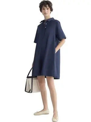 Everlane Popover Mini Shirtdress - Navy